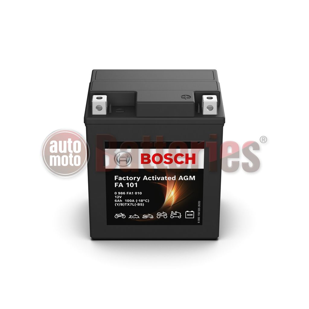 BOSCH Battery FA101 AGM Factory Activated YTX7L-BS